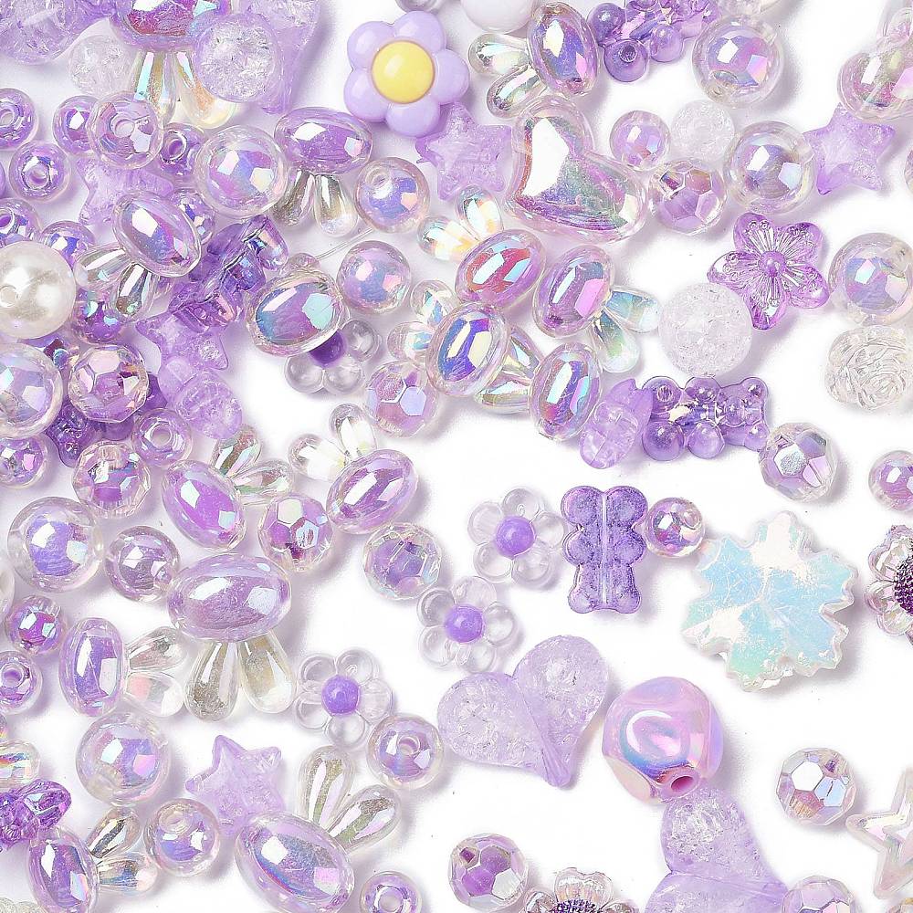 Acrylic Bead Mix – Purple Shades (5-32mm) 100g | Uniq Perler