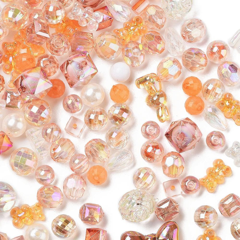Acrylic bead mix, Orange Shades, (100g) Uniq Perler