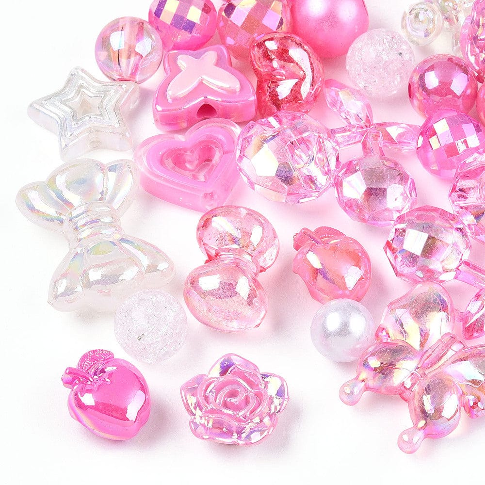 Akryl Pärlmix, Rosa Nyans, (100gr) Uniq Perler