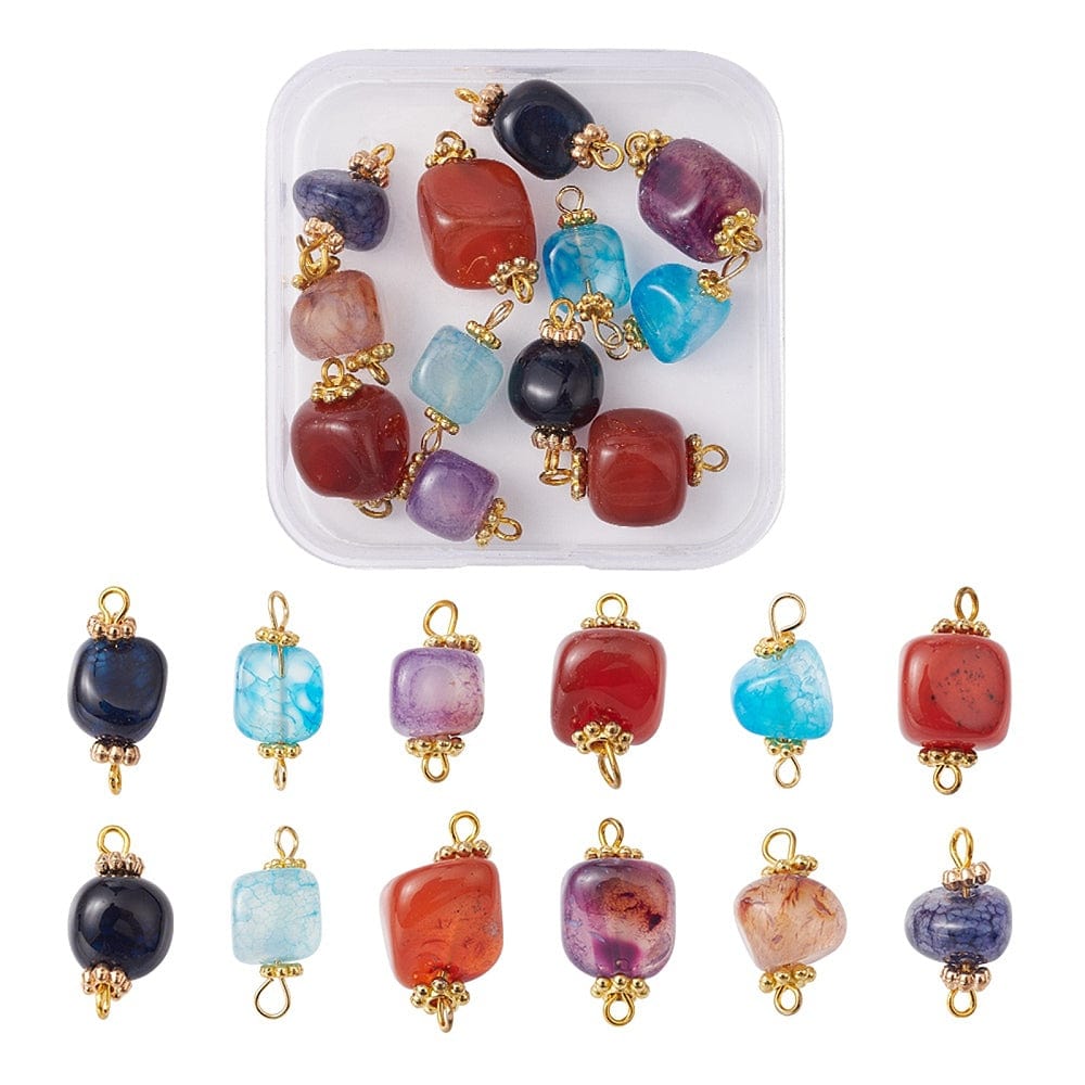 Assorted Agate Pendant in Box, 10-16mm, 12 Pcs – Uniq Perler