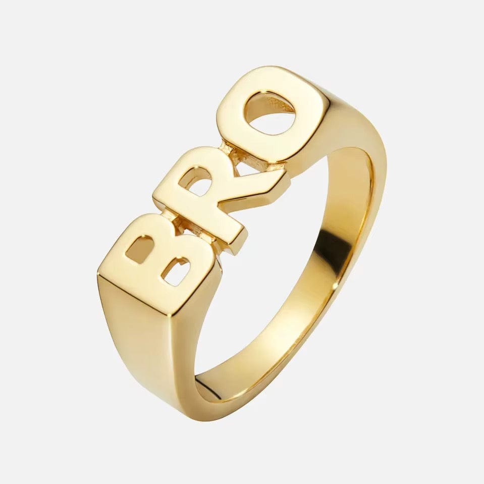 BRO Ring Of 18K Gold-plated Steel (Multiple Sizes) Uniq Perler