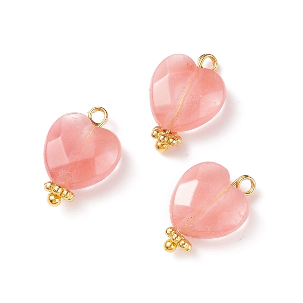 Cherry Quartz Heart Pendant, 15x10mm – Uniq Perler