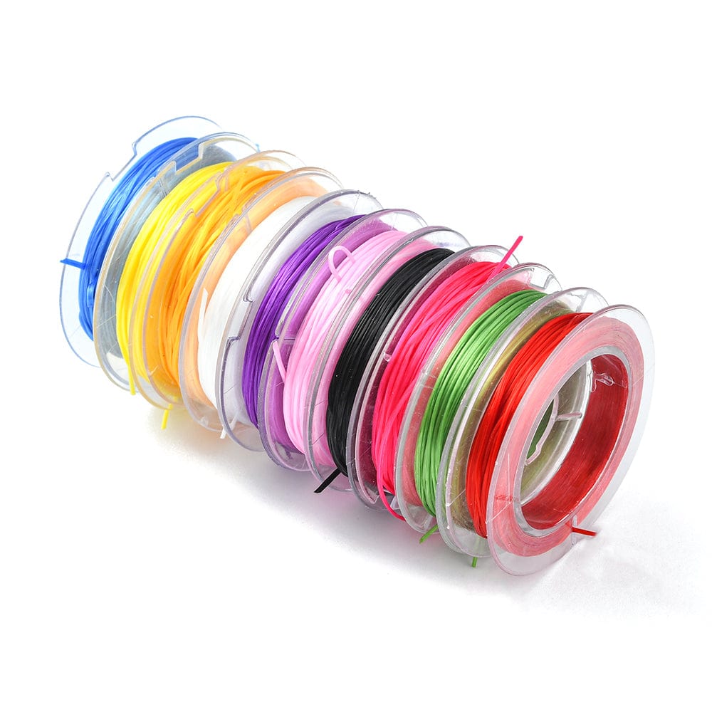 Colored Elastic Cord – 0.5mm, 10 Rolls (90 Meters) | Uniq Perler