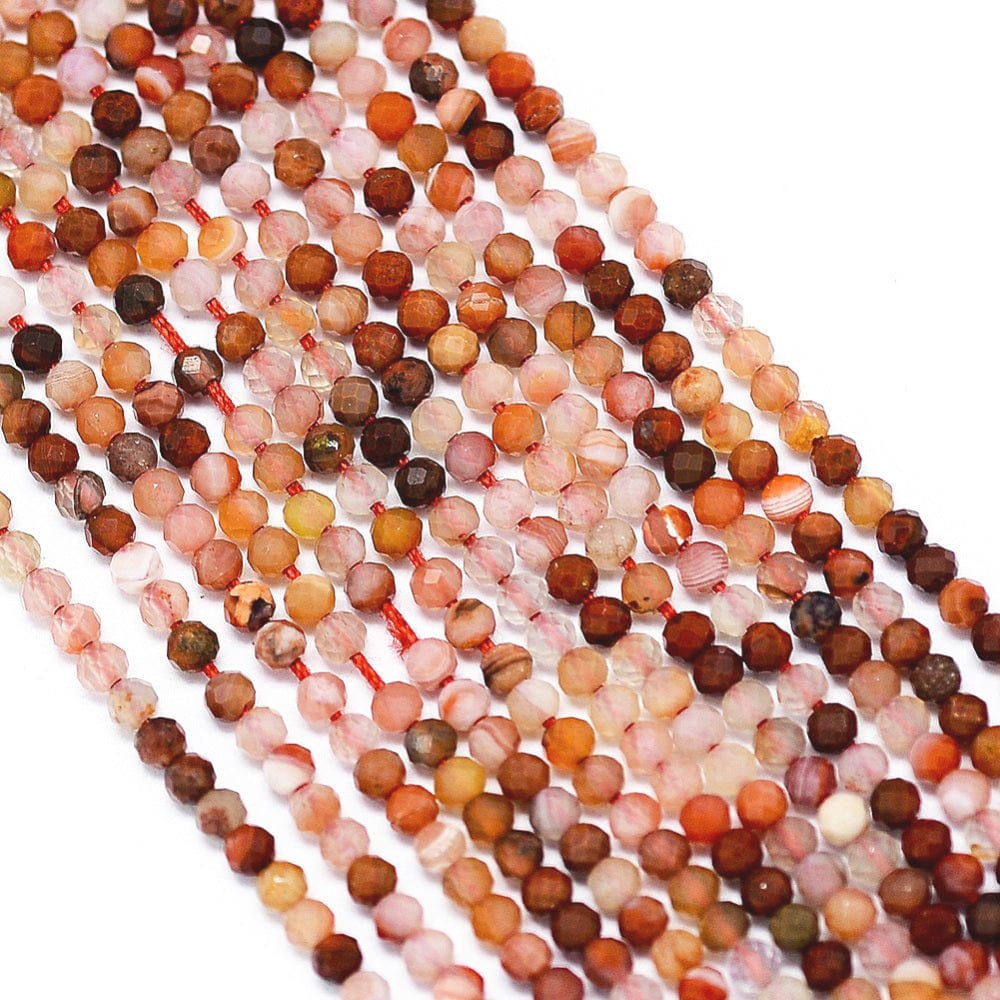 Carnelian - Color Mix, Faceted (2.5x2mm), Approx. 155 pcs. | Uniq Perler