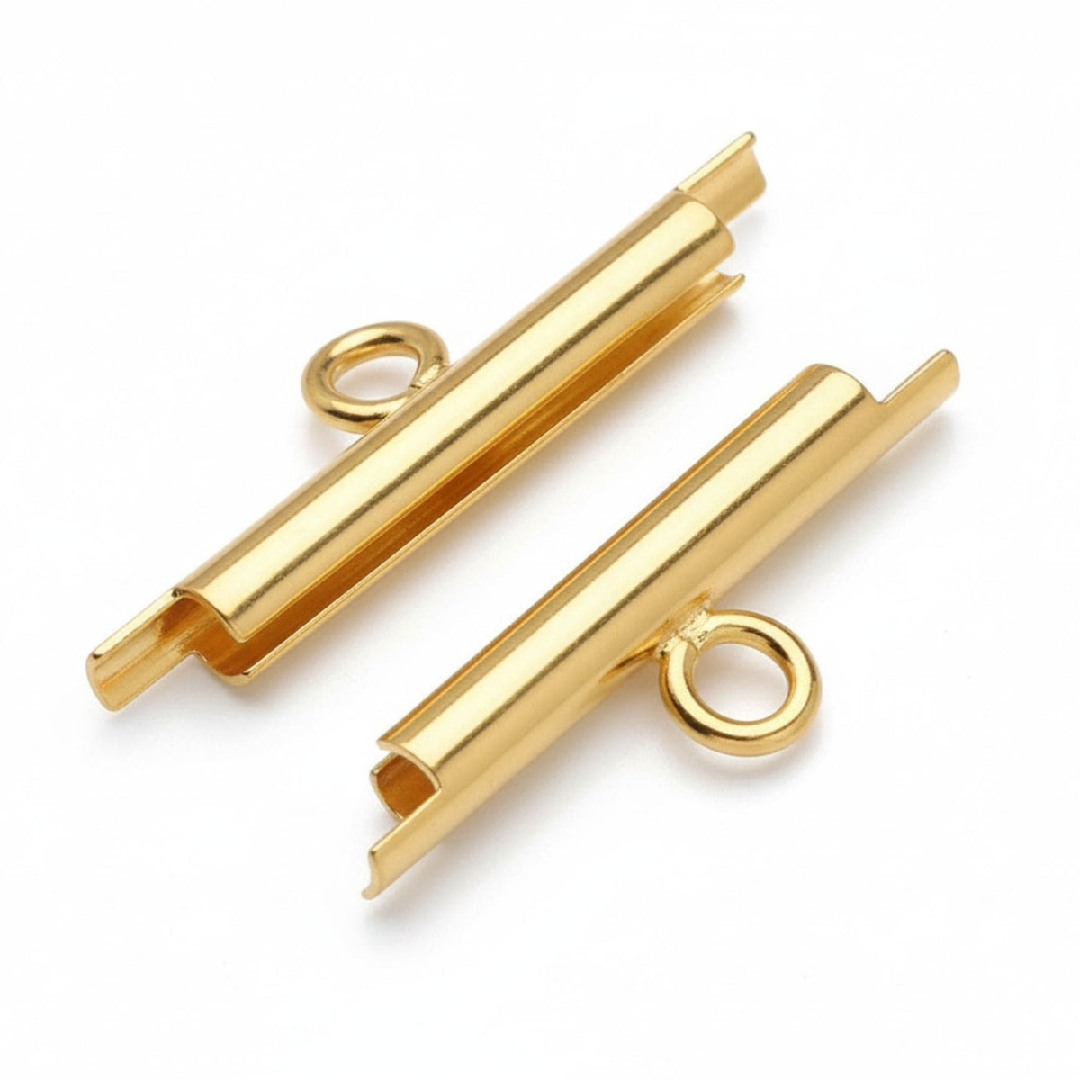 Original Miyuki Slide Ends – Gold-plated (15x5.5x4mm) | Uniq Perler