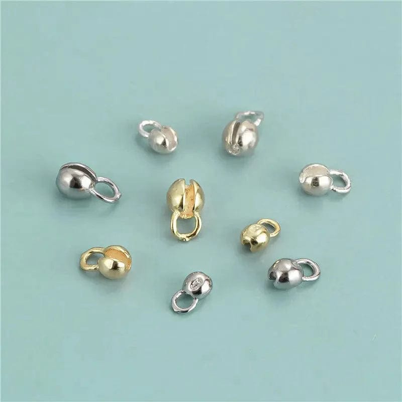 Sterling Silver 925 Clamshell knot cover, Gold-plated, 3.2x5.5 mm, 2 p ...