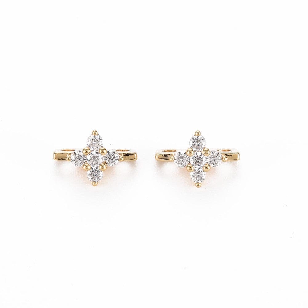 Multi Links Blomster Connector Med Zirkonia Sten, 18K Forgyldt ...