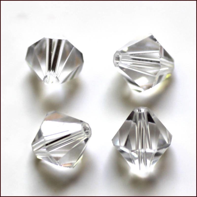 Austrian Crystal Beads, Clear, Bicone, Grade AAA, 3x3mm, 10 pcs, Uniq ...
